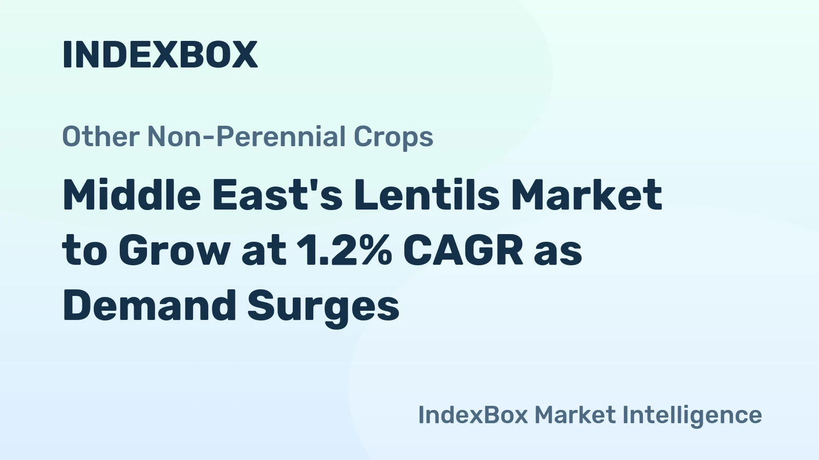Middle East's Lentils Market to Grow at 1.2% CAGR as Demand Surges