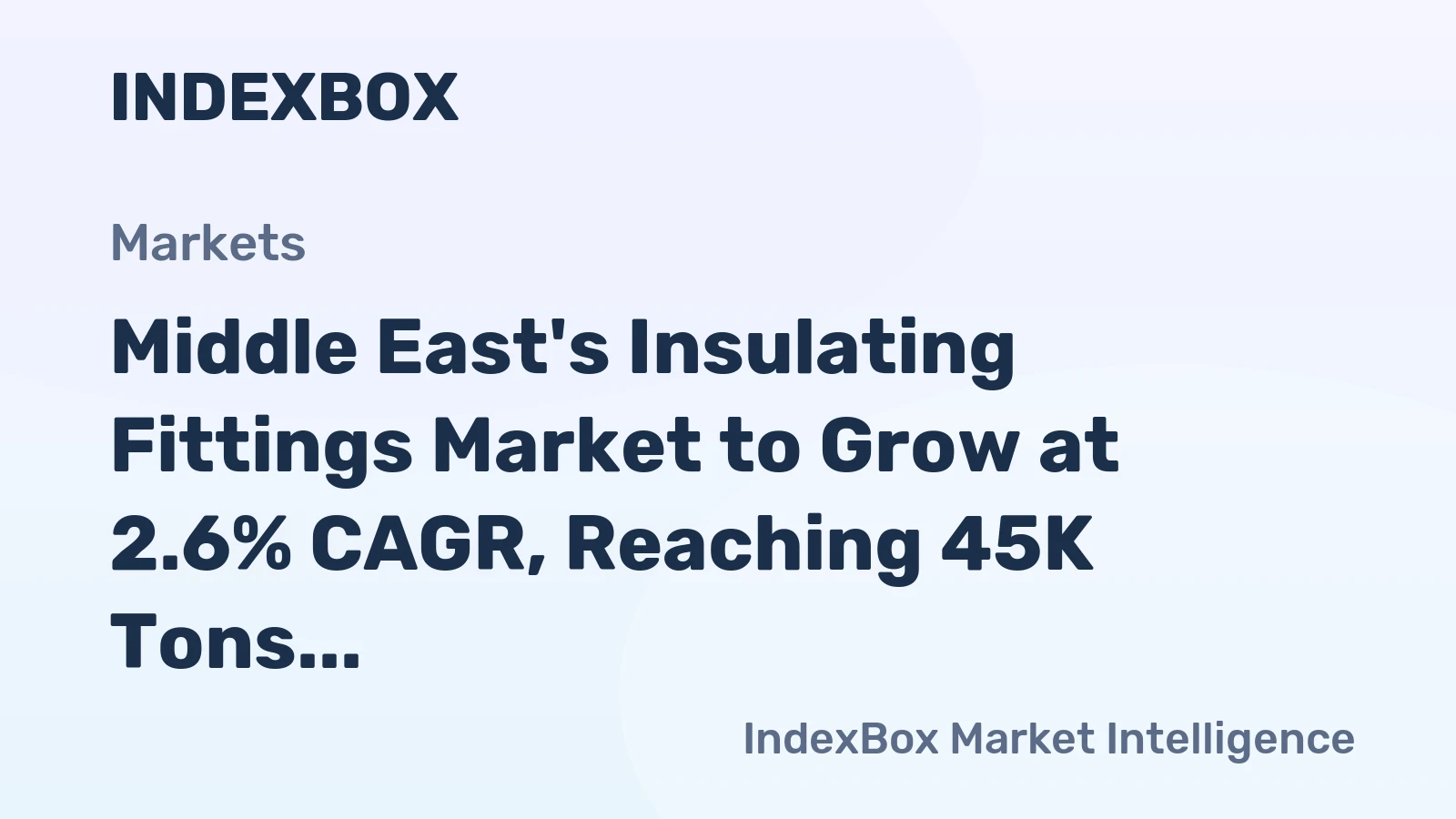 Middle East's Insulating Fittings Market to Grow at 2.6% CAGR, Reaching 45K Tons by 2035
