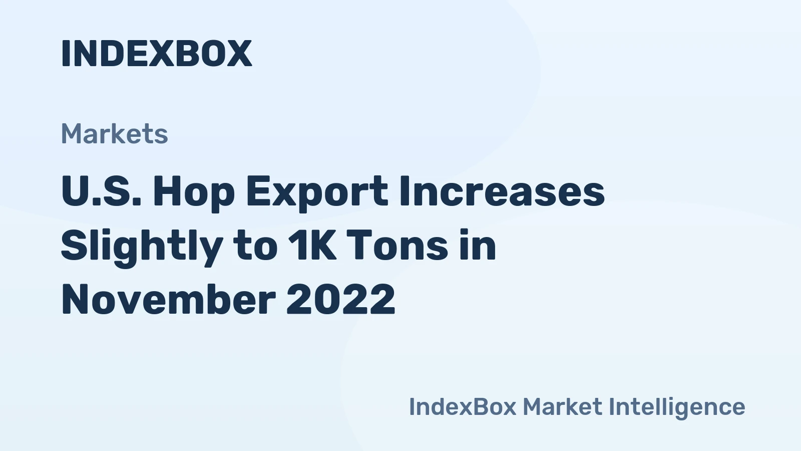 U.S. Hop Export Increases Slightly to 1K Tons in November 2022
