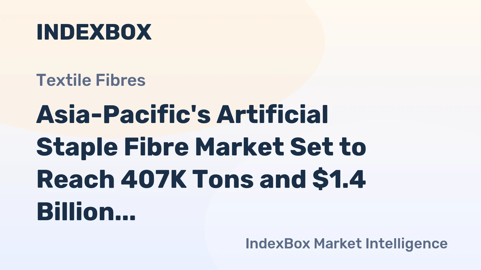 Asia-Pacific's Artificial Staple Fibre Market Set to Reach 407K Tons and $1.4 Billion