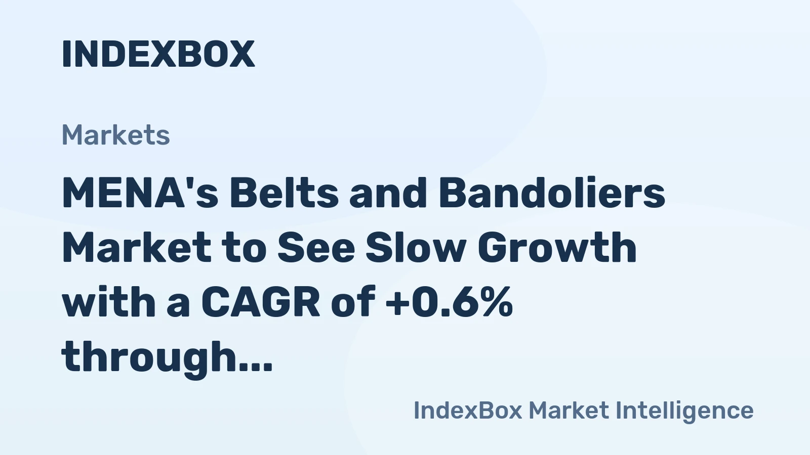 MENA's Belts and Bandoliers Market to See Slow Growth with a CAGR of +0.6% through 2035, Reaching $957M in Value