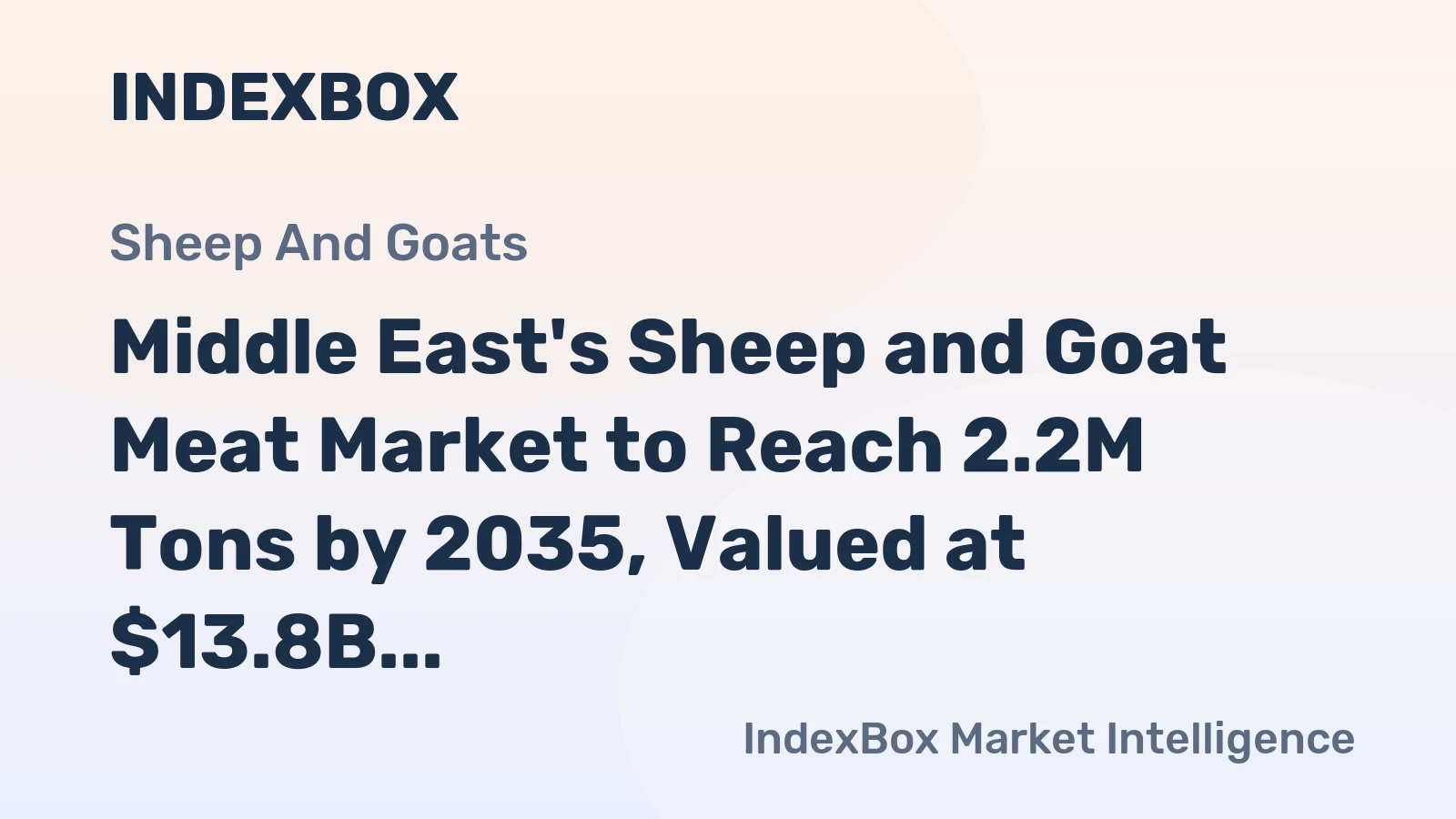Middle East's Sheep and Goat Meat Market to Reach 2.2M Tons by 2035, Valued at $13.8B