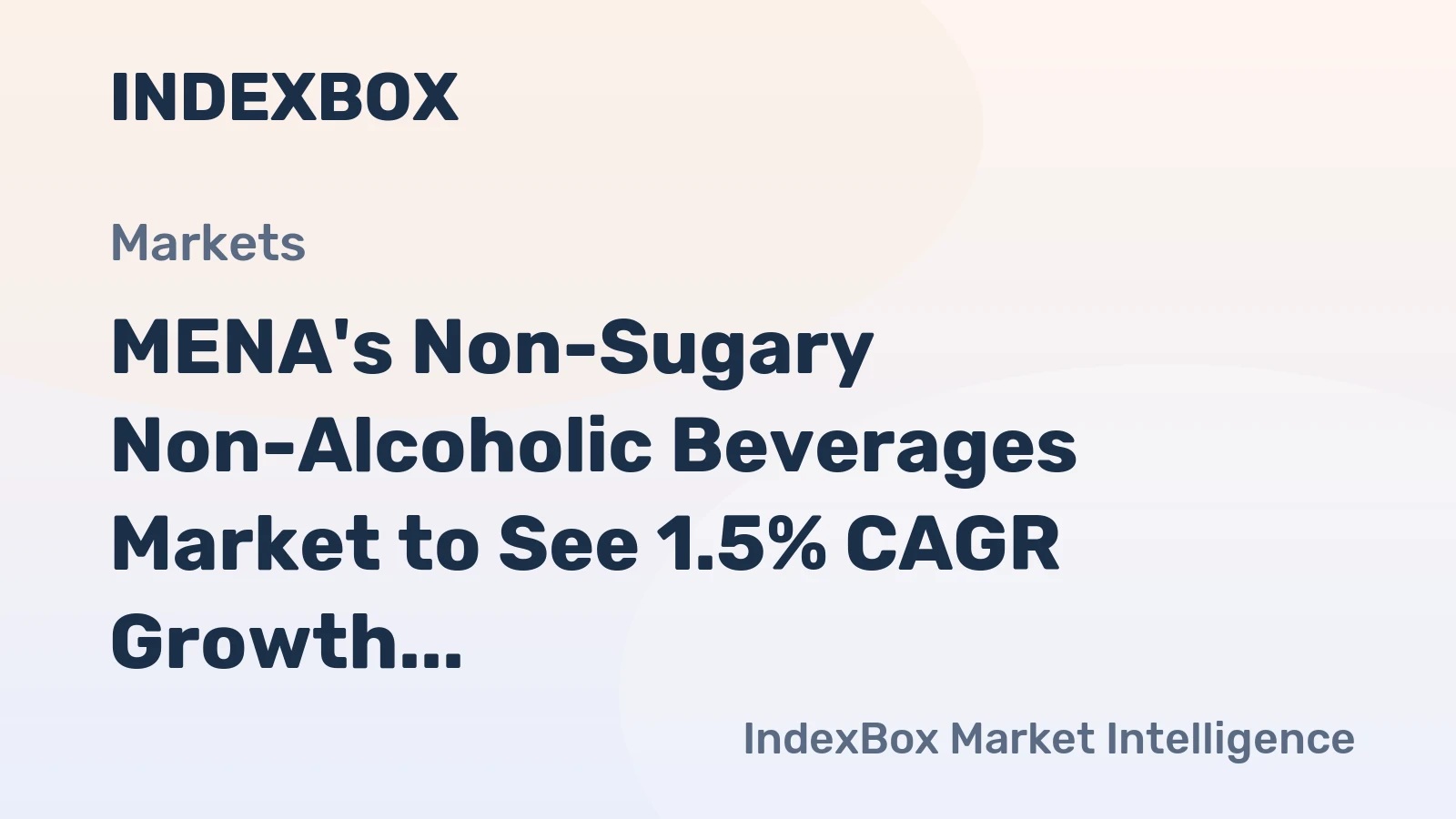 MENA's Non-Sugary Non-Alcoholic Beverages Market to See 1.5% CAGR Growth Through 2035