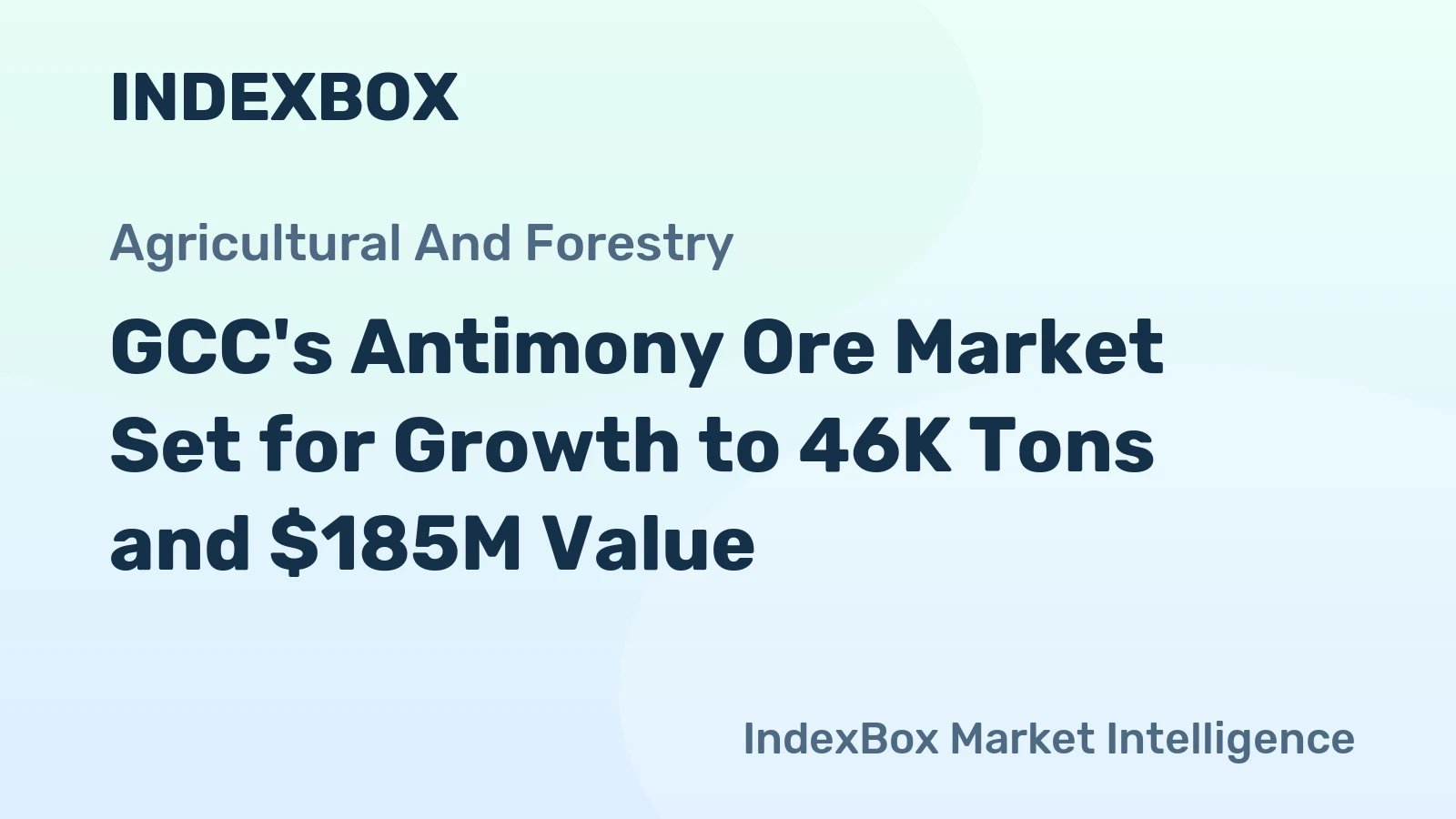 GCC's Antimony Ore Market Set for Growth to 46K Tons and $185M Value