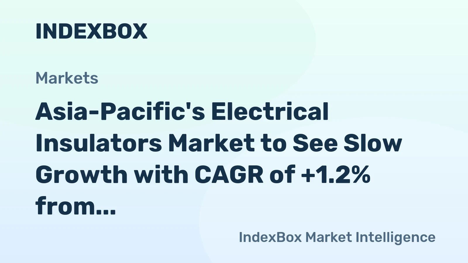 Asia-Pacific's Electrical Insulators Market to See Slow Growth with CAGR of +1.2% from 2024 to 2035
