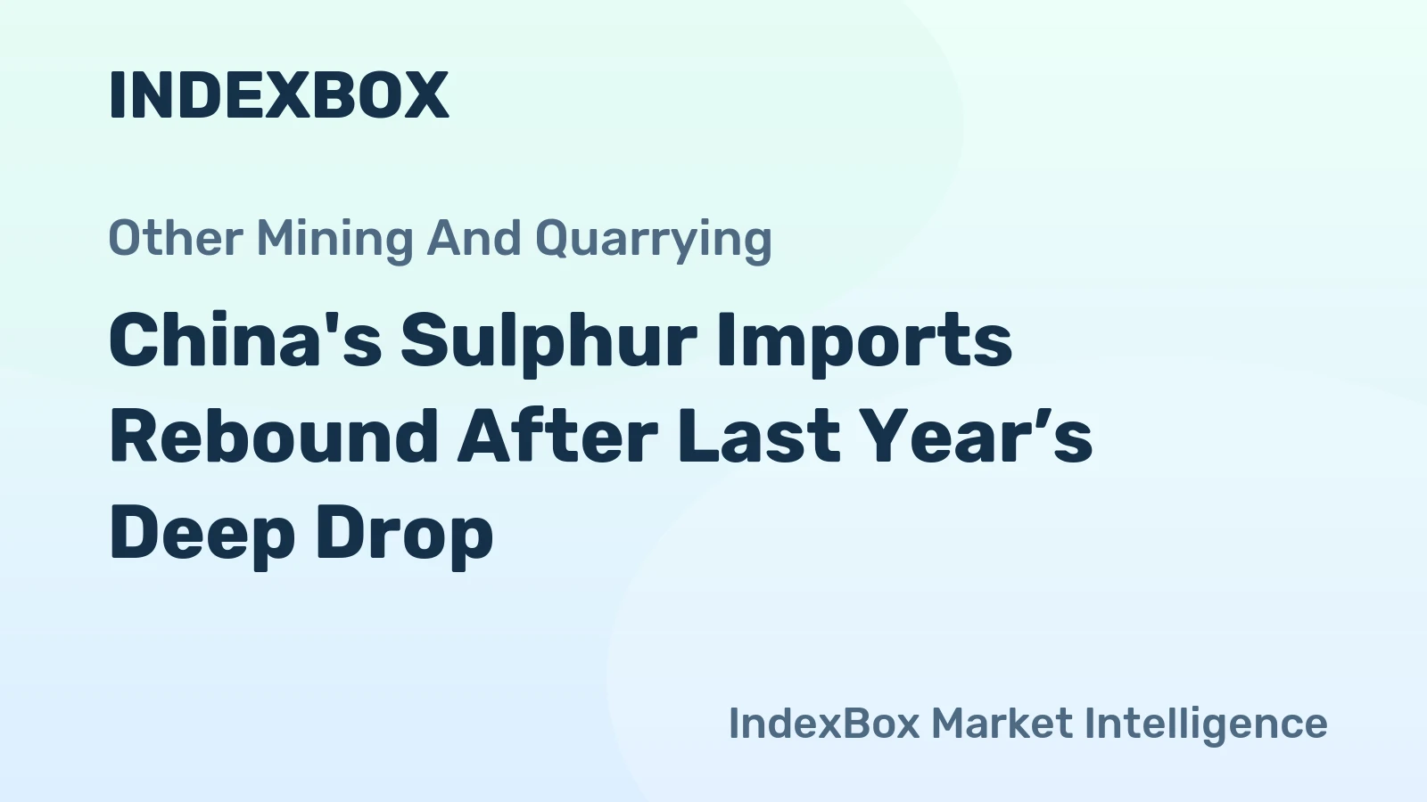 China's Sulphur Imports Rebound After Last Year’s Deep Drop