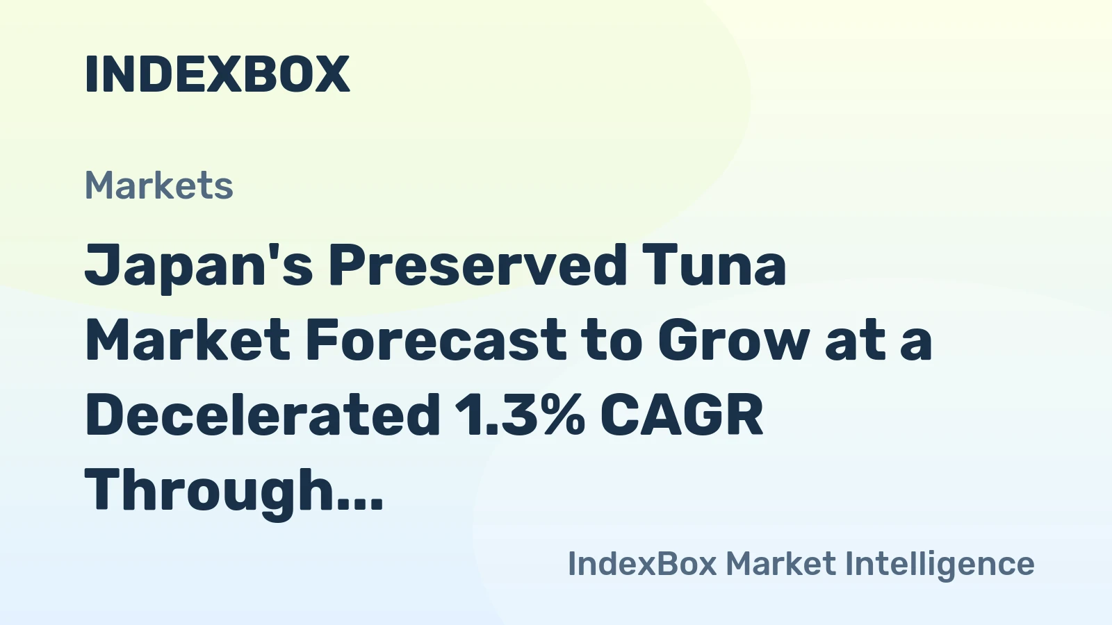 Japan's Preserved Tuna Market Forecast to Grow at a Decelerated 1.3% CAGR Through 2035