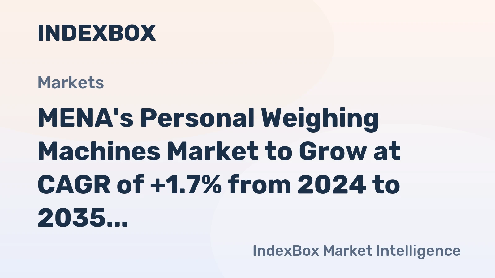 MENA's Personal Weighing Machines Market to Grow at CAGR of +1.7% from 2024 to 2035, Expected to Reach 10M Units by 2035