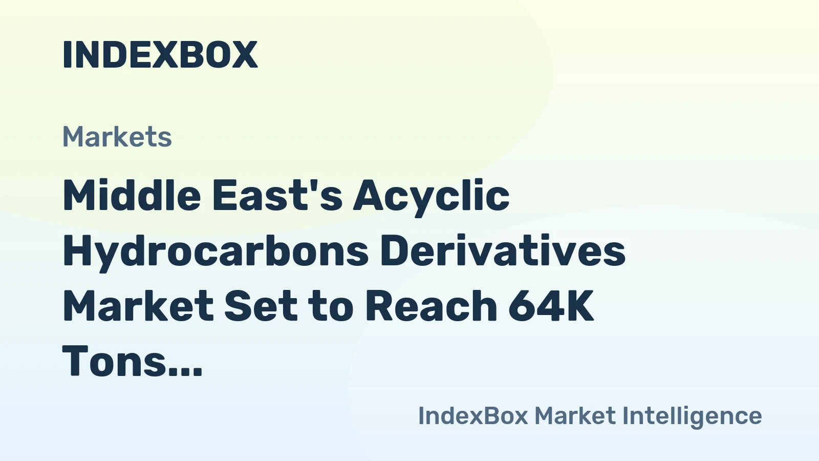 Middle East's Acyclic Hydrocarbons Derivatives Market Set to Reach 64K Tons and $390M