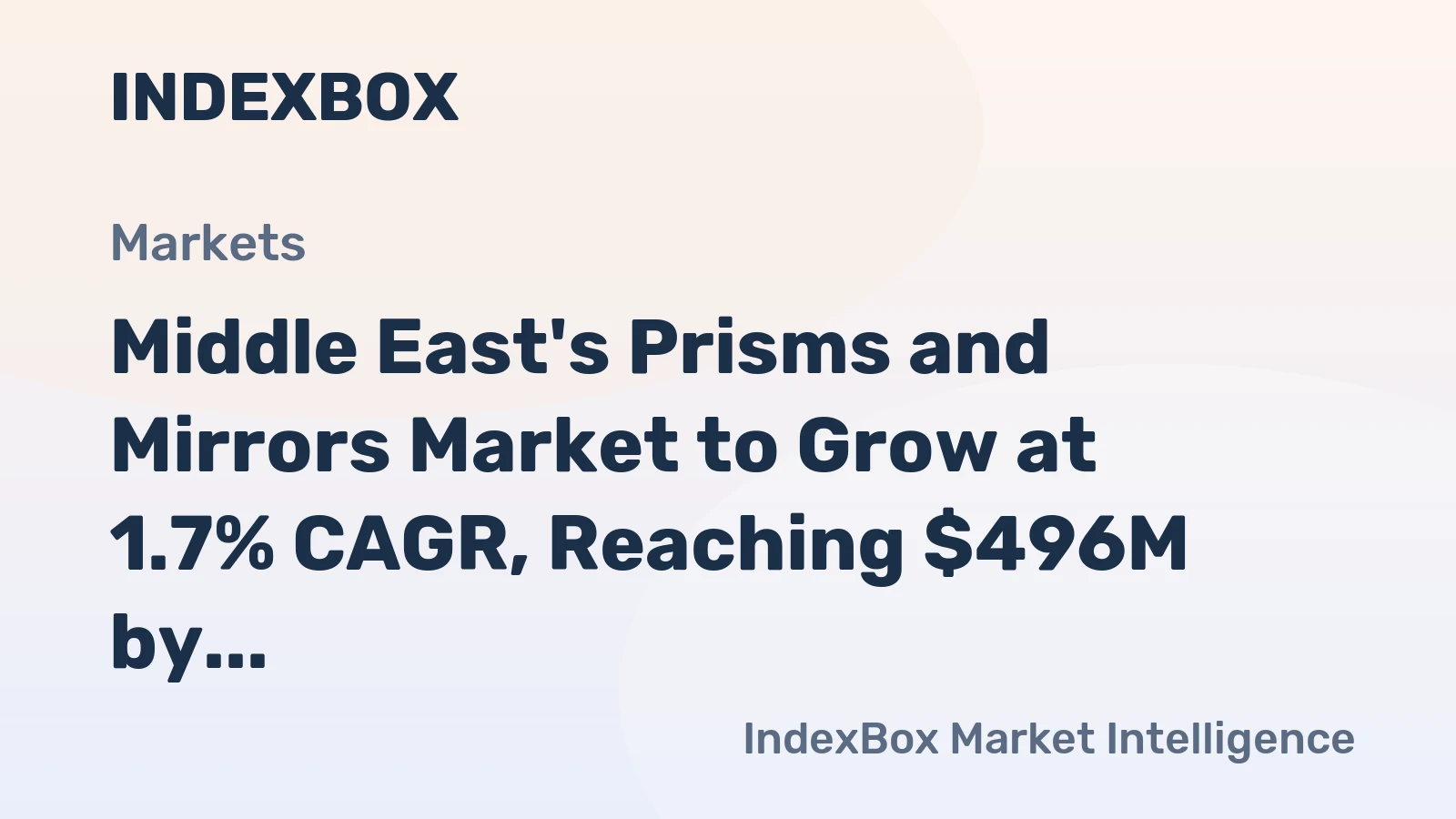 Middle East's Prisms and Mirrors Market to Grow at 1.7% CAGR, Reaching $496M by 2035