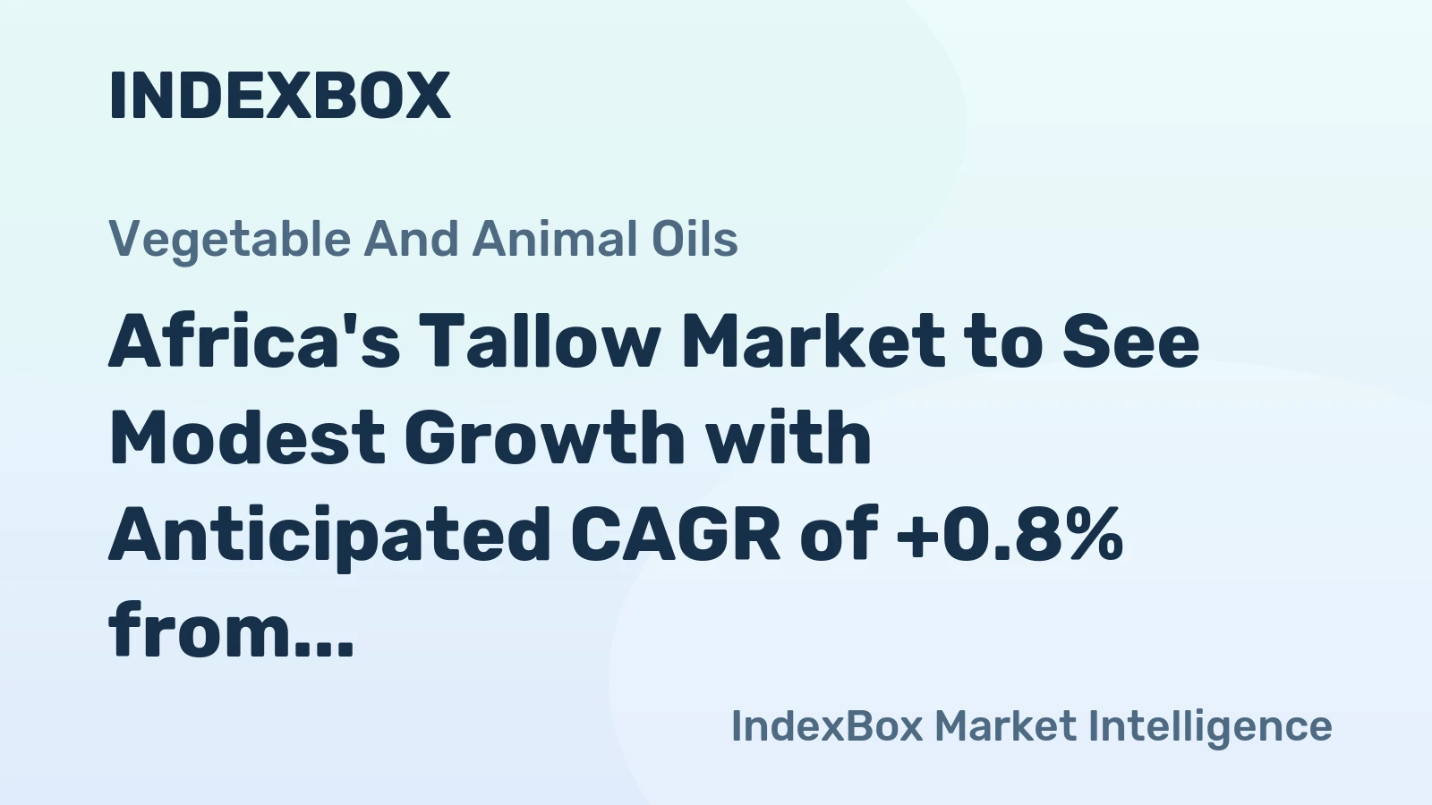 Africa's Tallow Market to See Modest Growth with Anticipated CAGR of +0.8% from 2024 to 2035