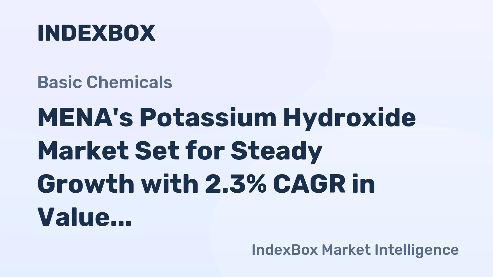 MENA's Potassium Hydroxide Market Set for Steady Growth with 2.3% CAGR in Value Through 2035