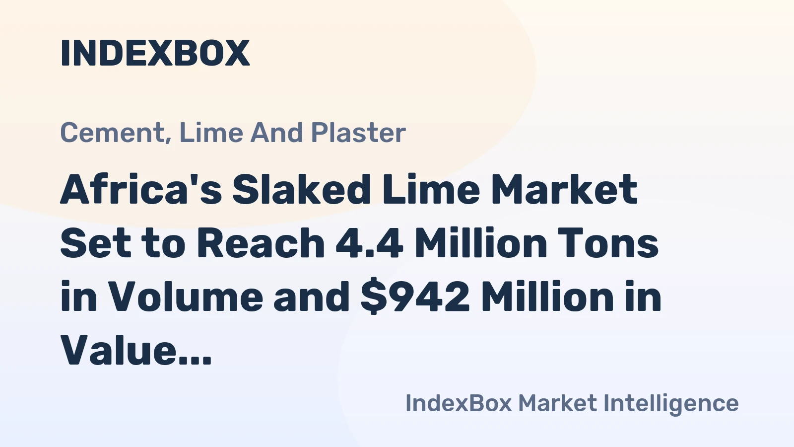 Africa's Slaked Lime Market Set to Reach 4.4 Million Tons in Volume and $942 Million in Value by 2035