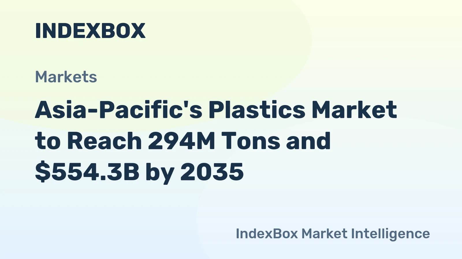 Asia-Pacific's Plastics Market to Reach 294M Tons and $554.3B by 2035