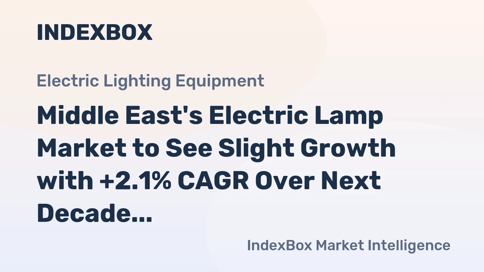 Middle East's Electric Lamp Market to See Slight Growth with +2.1% CAGR Over Next Decade