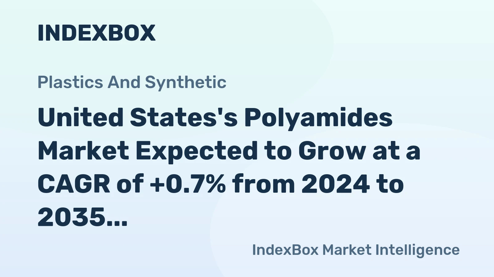 United States's Polyamides Market Expected to Grow at a CAGR of +0.7% from 2024 to 2035, Reaching 1.6M Tons