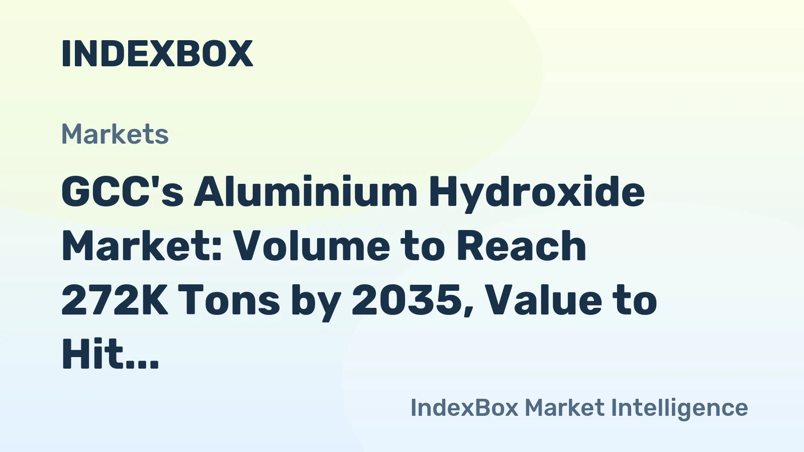 GCC's Aluminium Hydroxide Market: Volume to Reach 272K Tons by 2035, Value to Hit $220M