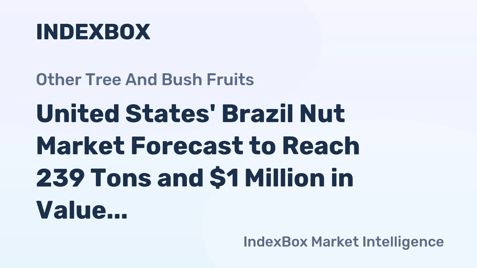 United States' Brazil Nut Market Forecast to Reach 239 Tons and $1 Million in Value