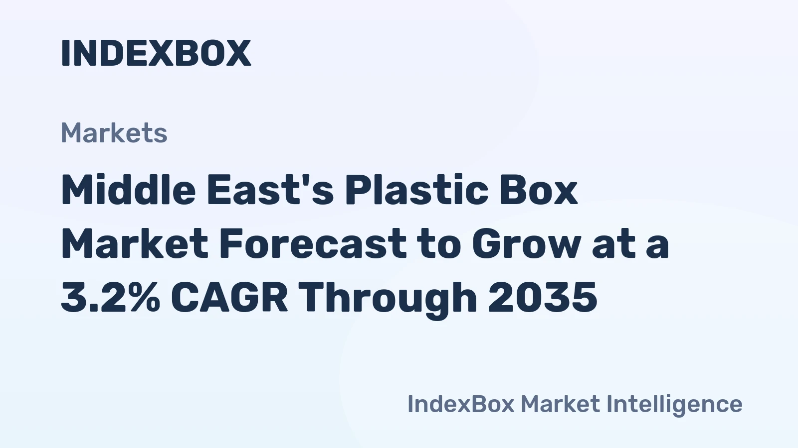 Middle East's Plastic Box Market Forecast to Grow at a 3.2% CAGR Through 2035