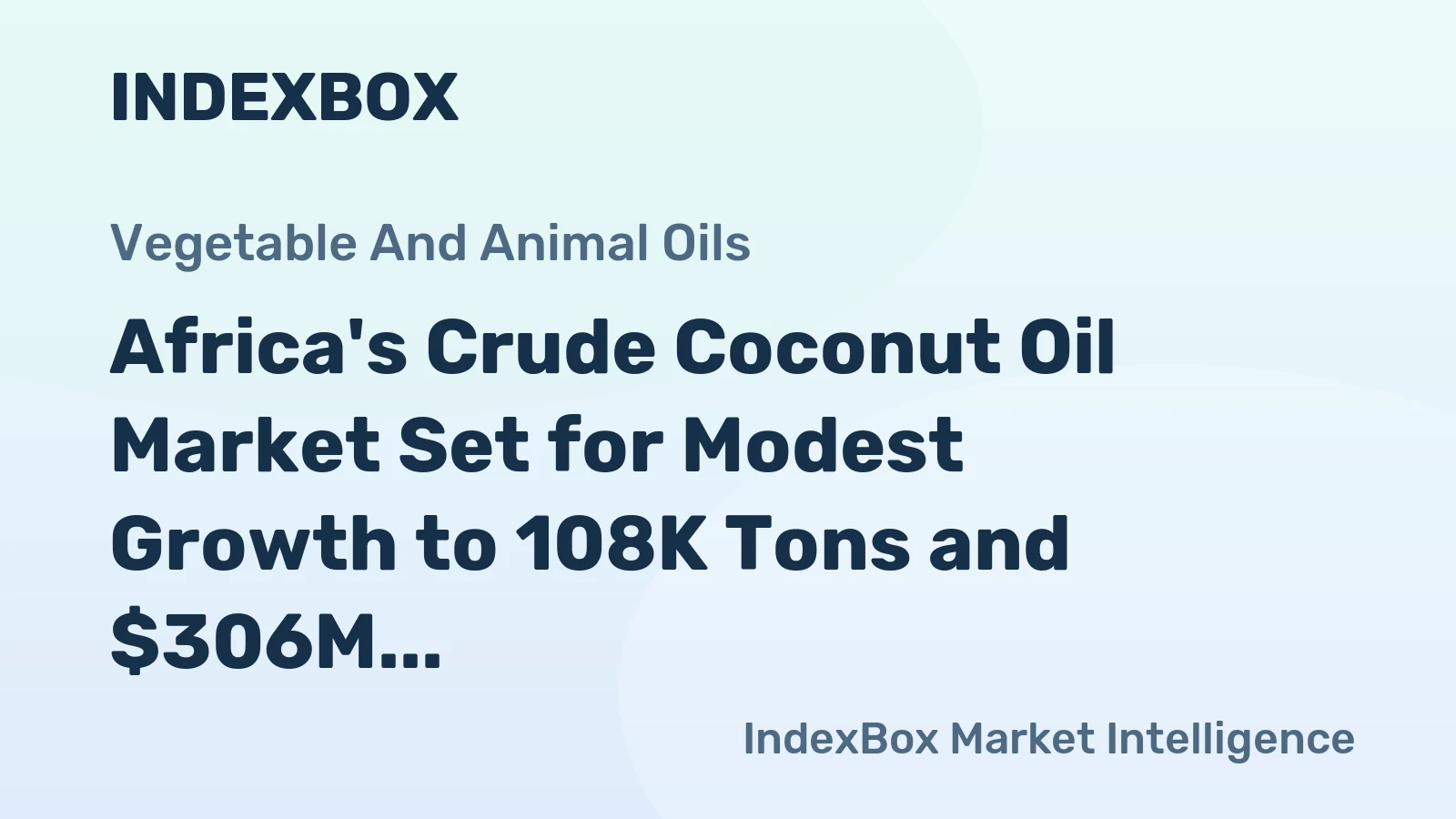 Africa's Crude Coconut Oil Market Set for Modest Growth to 108K Tons and $306M by 2035