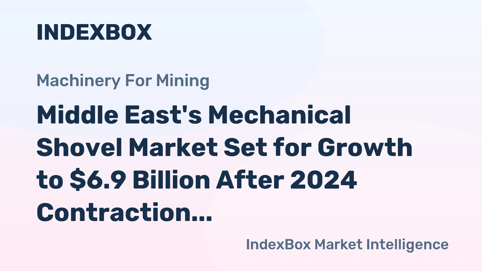 Middle East's Mechanical Shovel Market Set for Growth to $6.9 Billion After 2024 Contraction
