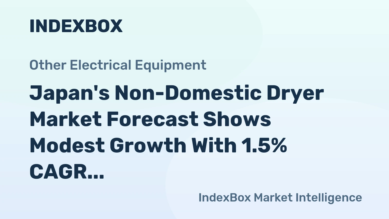 Japan's Non-Domestic Dryer Market Forecast Shows Modest Growth With 1.5% CAGR