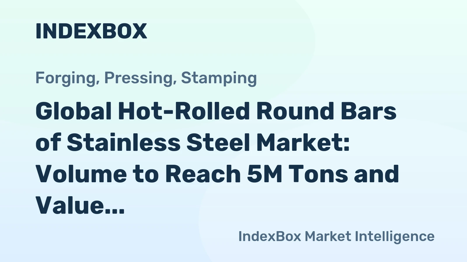 Global Hot-Rolled Round Bars of Stainless Steel Market: Volume to Reach 5M Tons and Value to Hit $27.4B by 2035