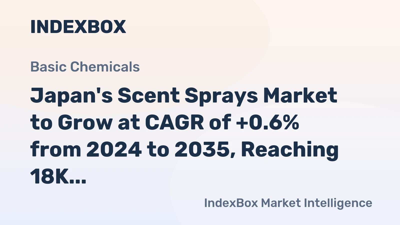 Japan's Scent Sprays Market to Grow at CAGR of +0.6% from 2024 to 2035, Reaching 18K Tons