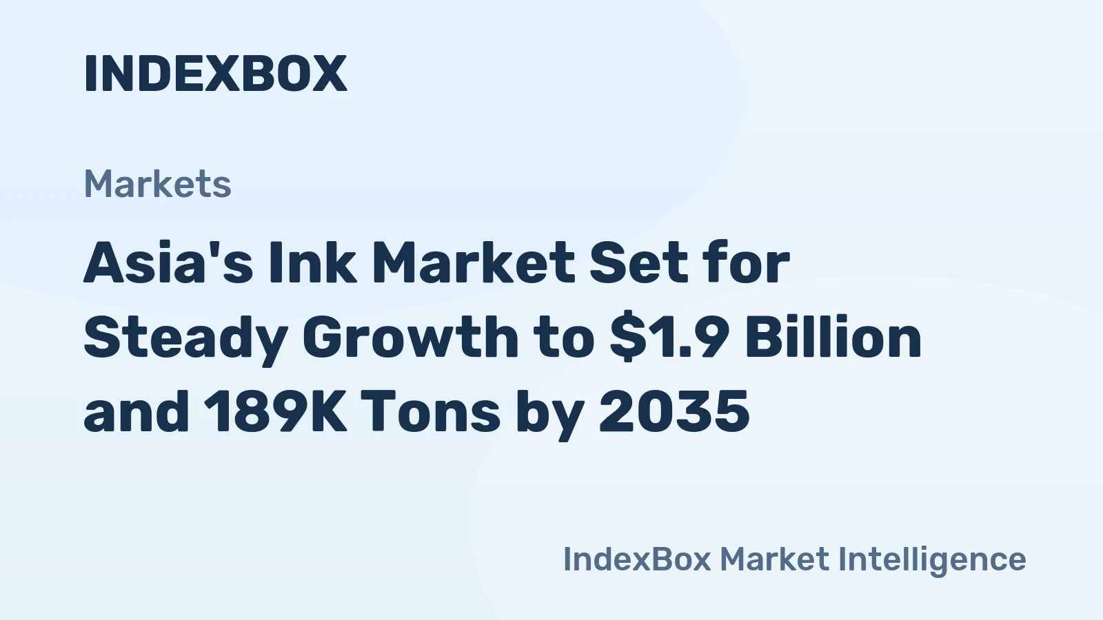 Asia's Ink Market Set for Steady Growth to $1.9 Billion and 189K Tons by 2035