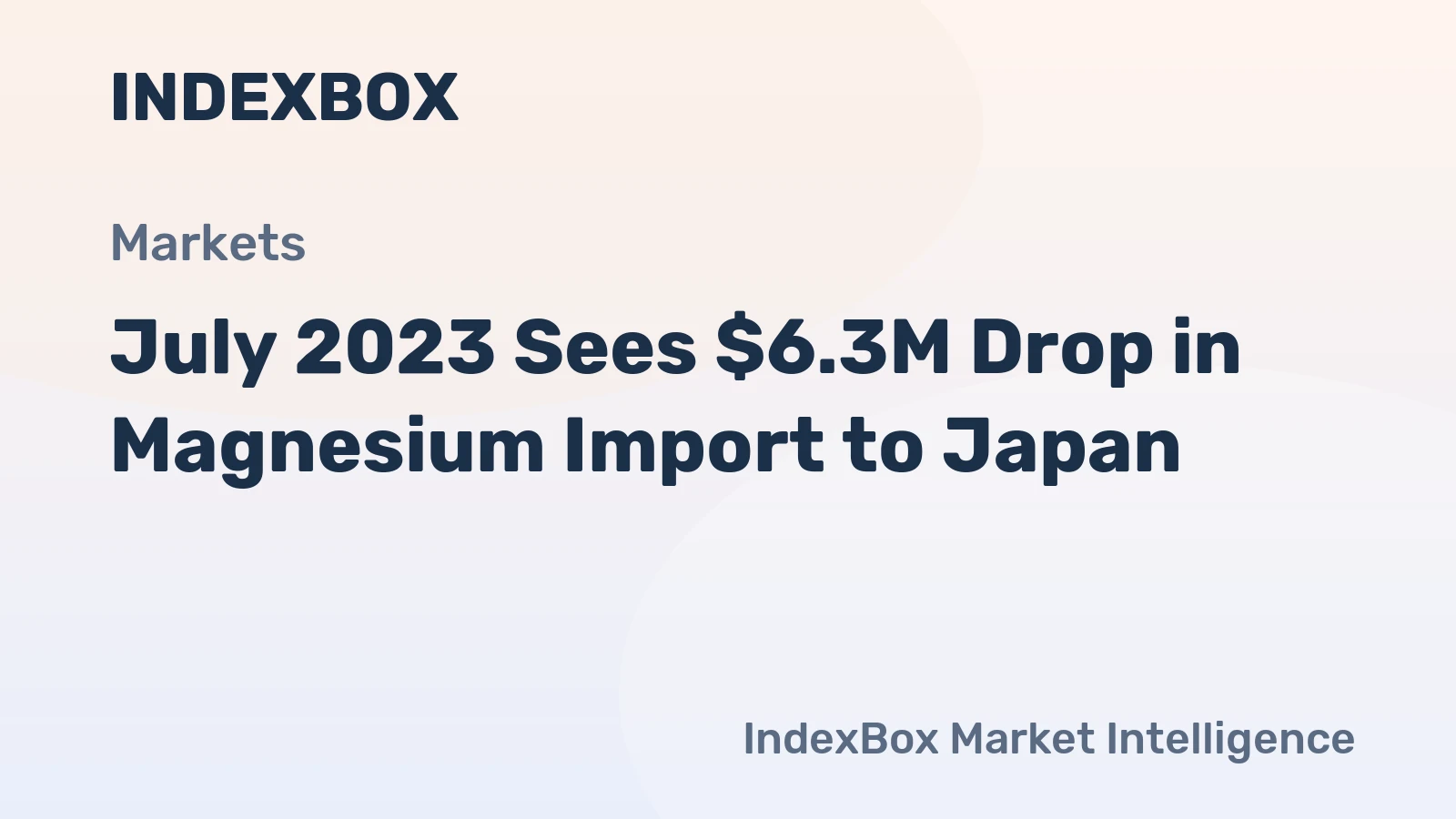 July 2023 Sees $6.3M Drop in Magnesium Import to Japan