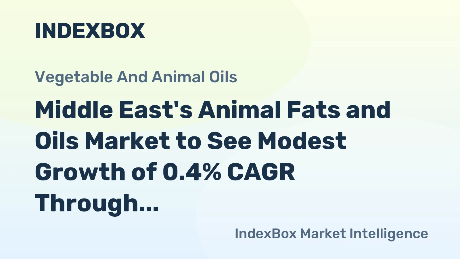 Middle East's Animal Fats and Oils Market to See Modest Growth of 0.4% CAGR Through 2035