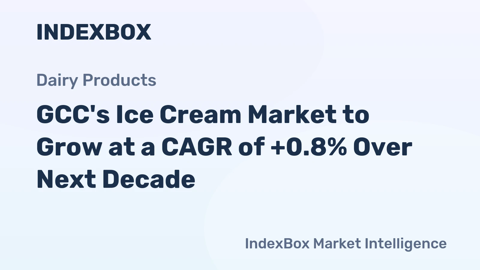 GCC's Ice Cream Market to Grow at a CAGR of +0.8% Over Next Decade