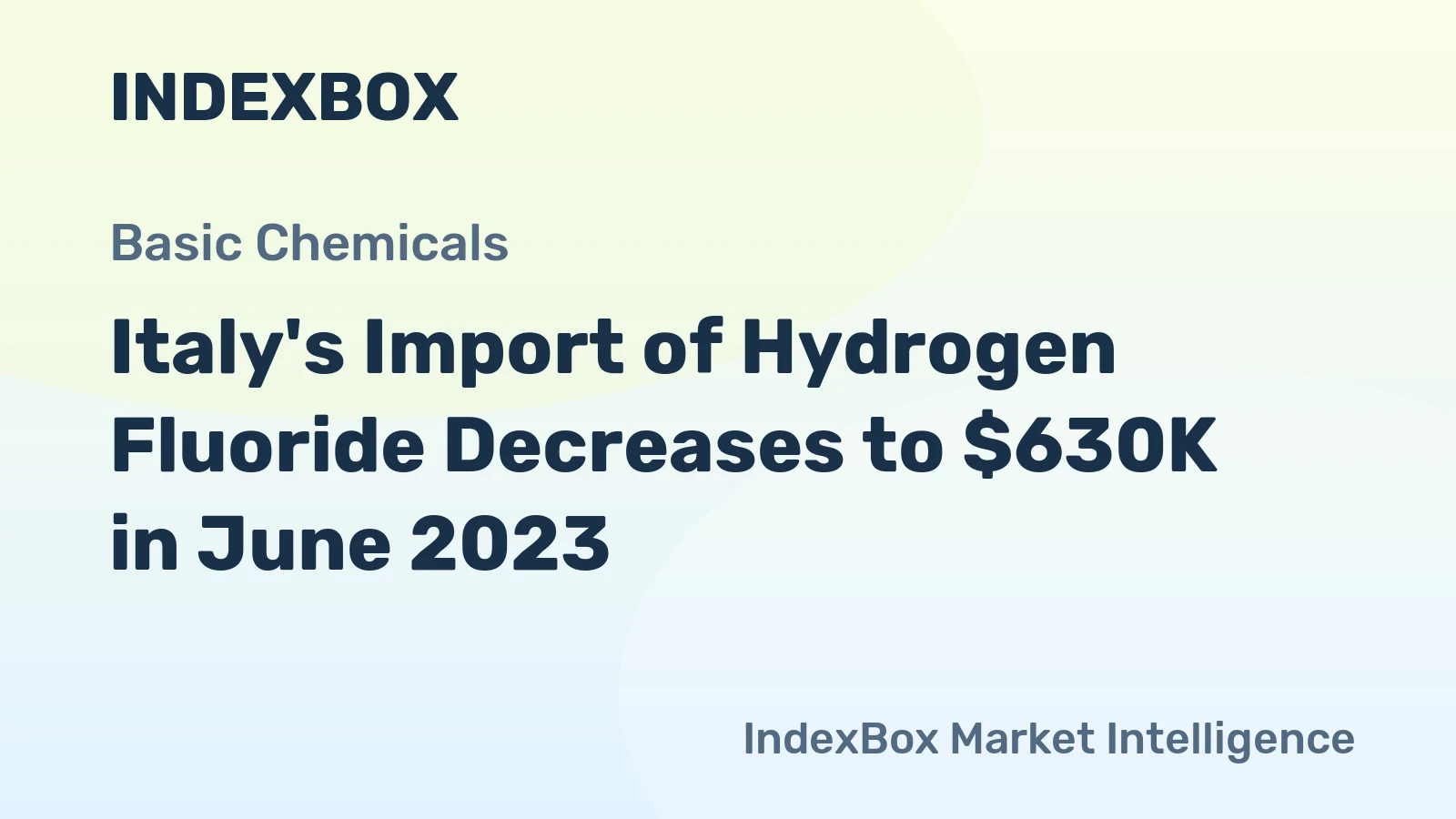 Italy's Import of Hydrogen Fluoride Decreases to $630K in June 2023