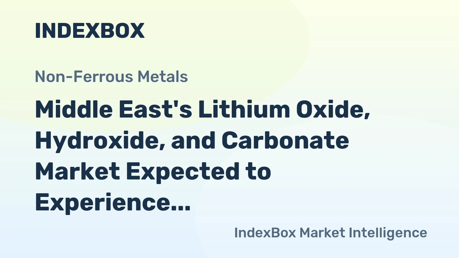Middle East's Lithium Oxide, Hydroxide, and Carbonate Market Expected to Experience a Slight Increase in Value with +2.0% CAGR from 2024 to 2035