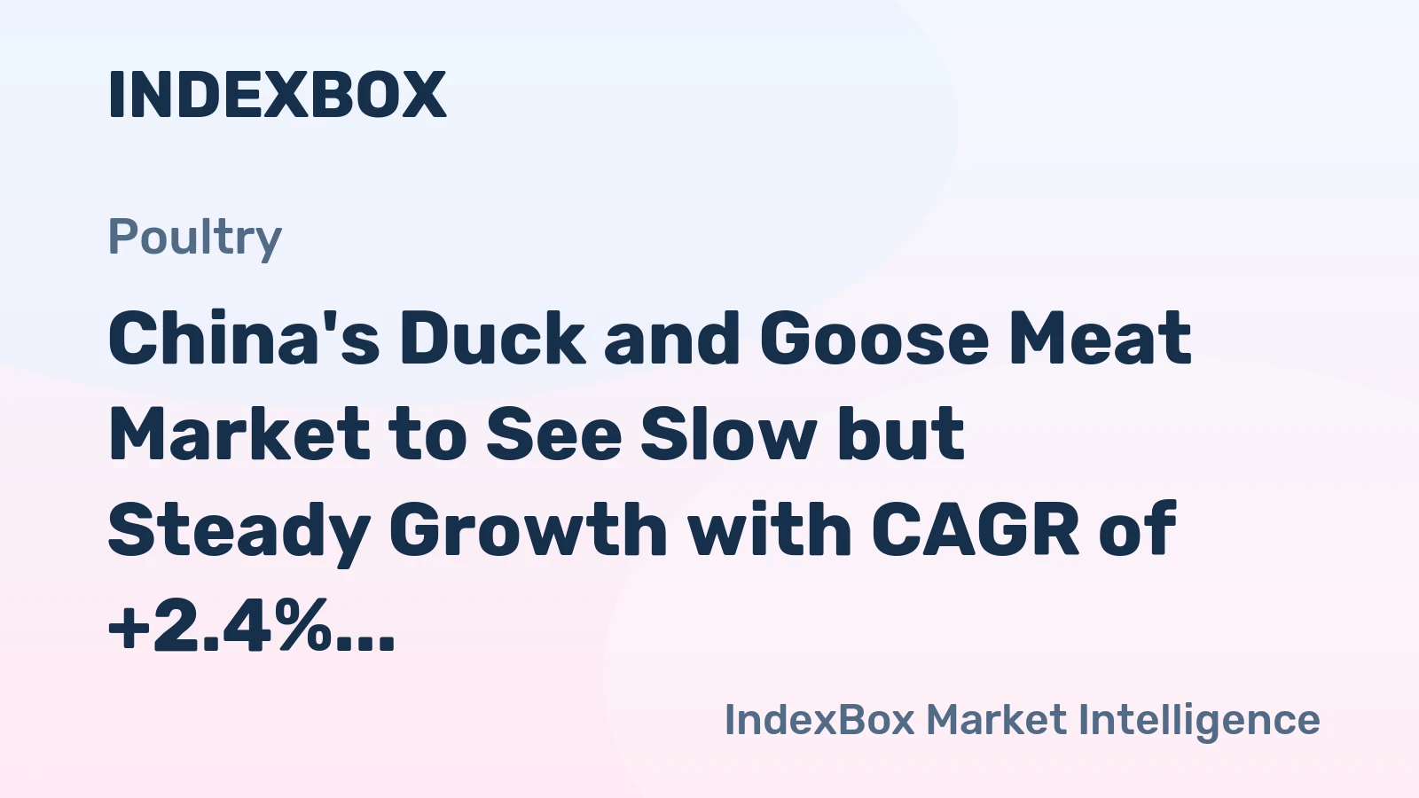 China's Duck and Goose Meat Market to See Slow but Steady Growth with CAGR of +2.4%