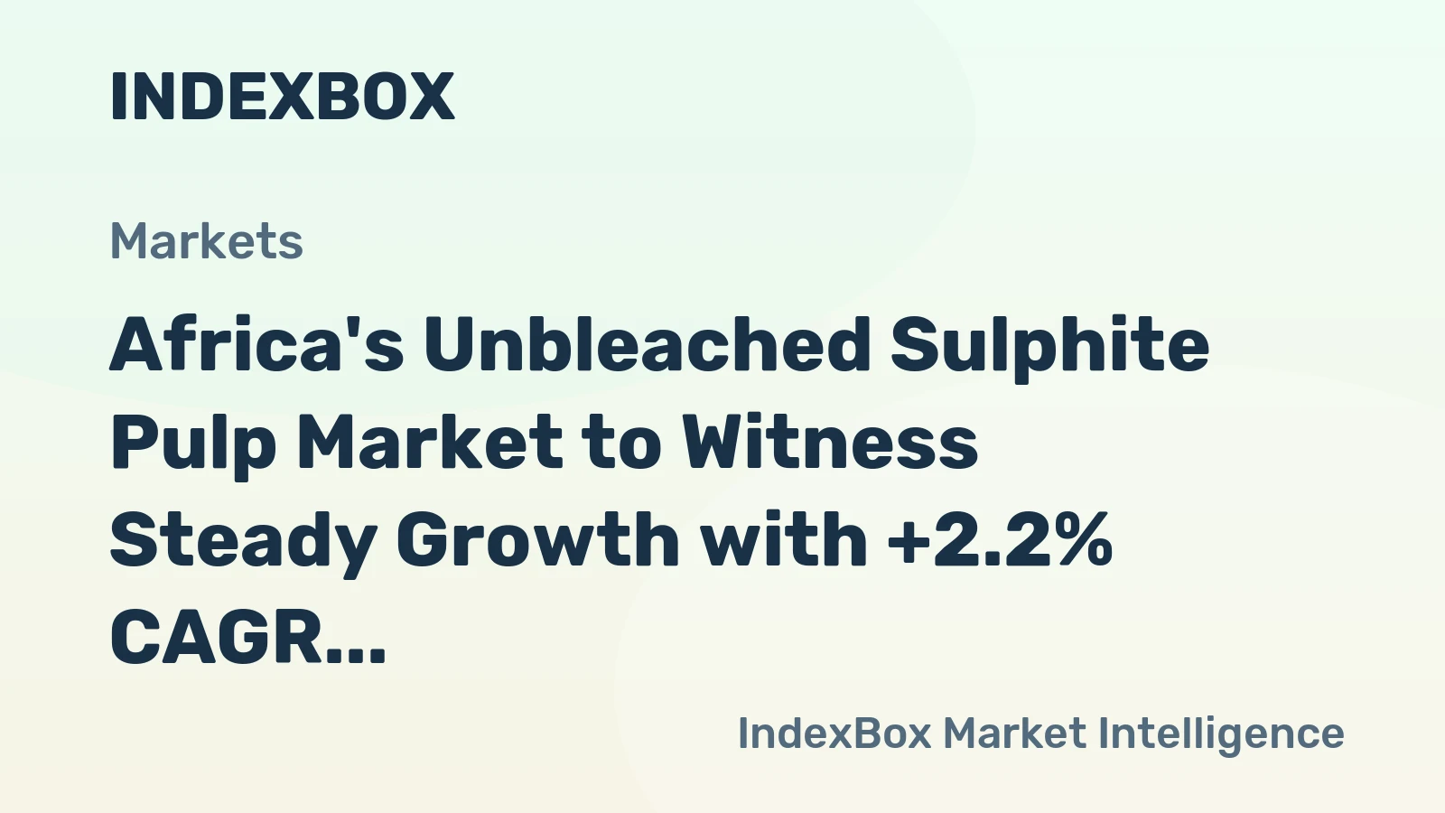 Africa's Unbleached Sulphite Pulp Market to Witness Steady Growth with +2.2% CAGR