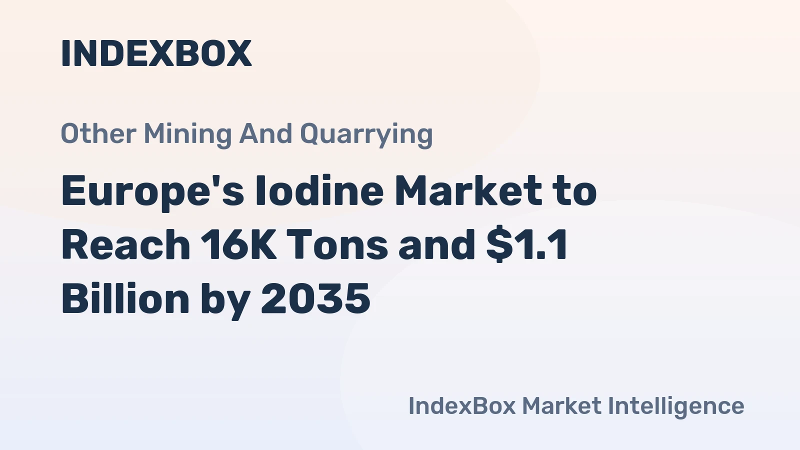 Europe's Iodine Market to Reach 16K Tons and $1.1 Billion by 2035