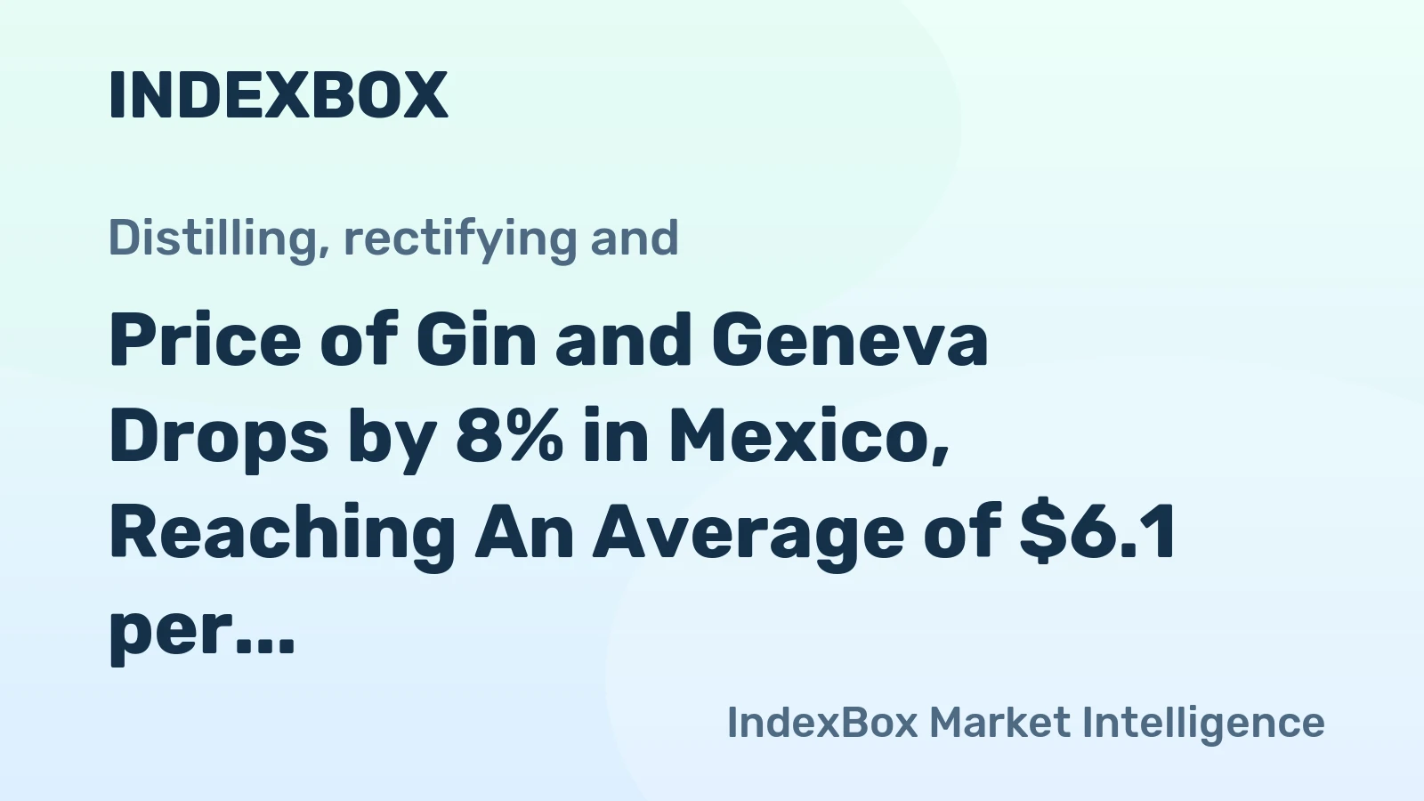 Price of Gin and Geneva Drops by 8% in Mexico, Reaching An Average of $6.1 per Litre
