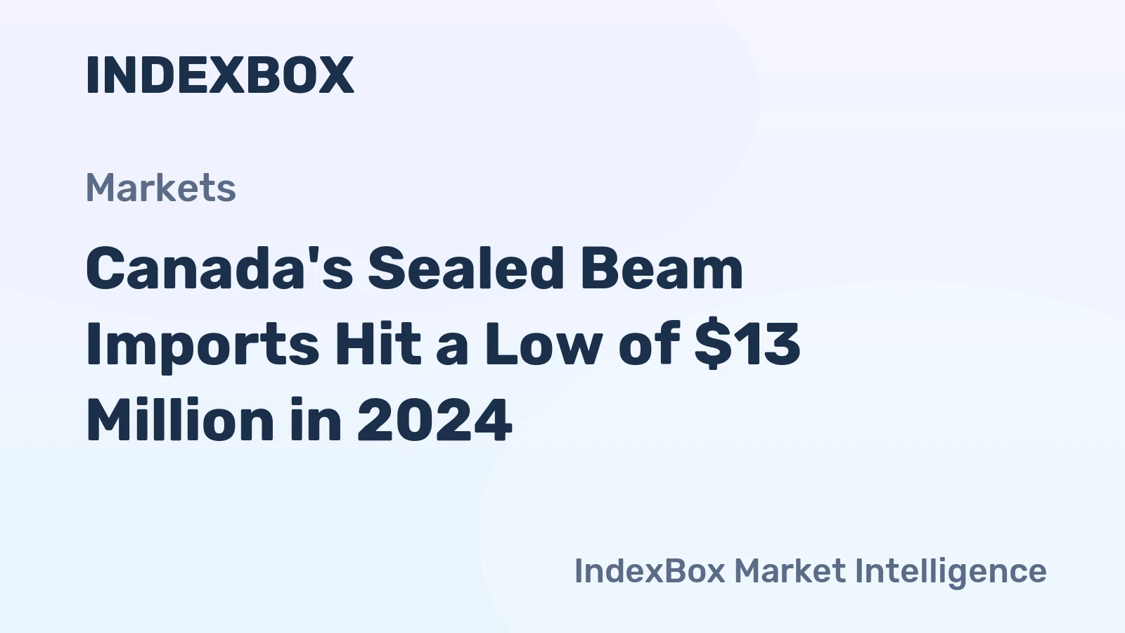 Canada's Sealed Beam Imports Hit a Low of $13 Million in 2024