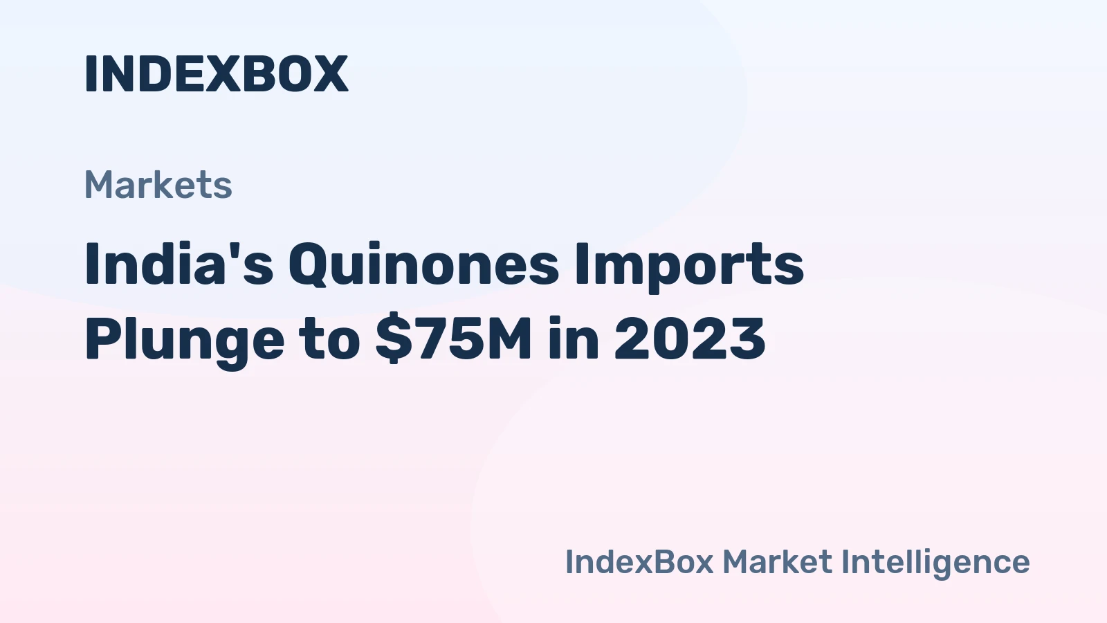 India's Quinones Imports Plunge to $75M in 2023