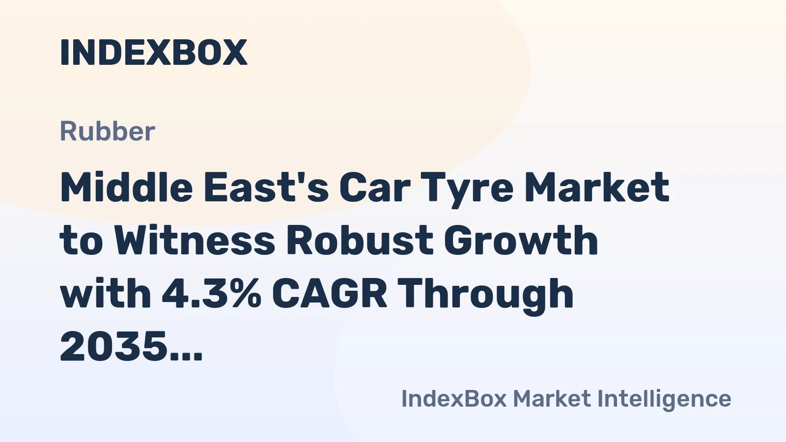 Middle East's Car Tyre Market to Witness Robust Growth with 4.3% CAGR Through 2035, Reaching $10.6B