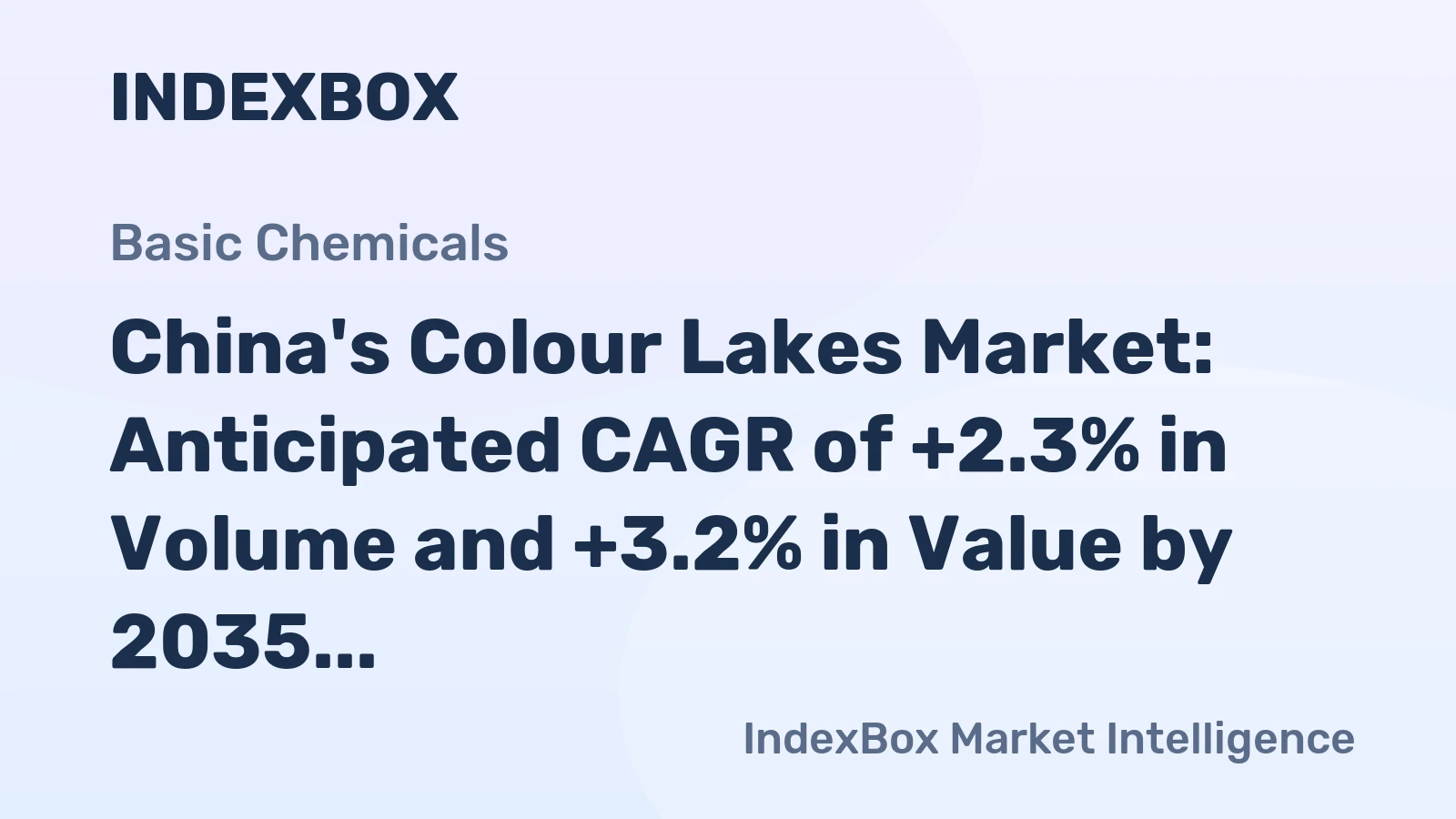 China's Colour Lakes Market: Anticipated CAGR of +2.3% in Volume and +3.2% in Value by 2035