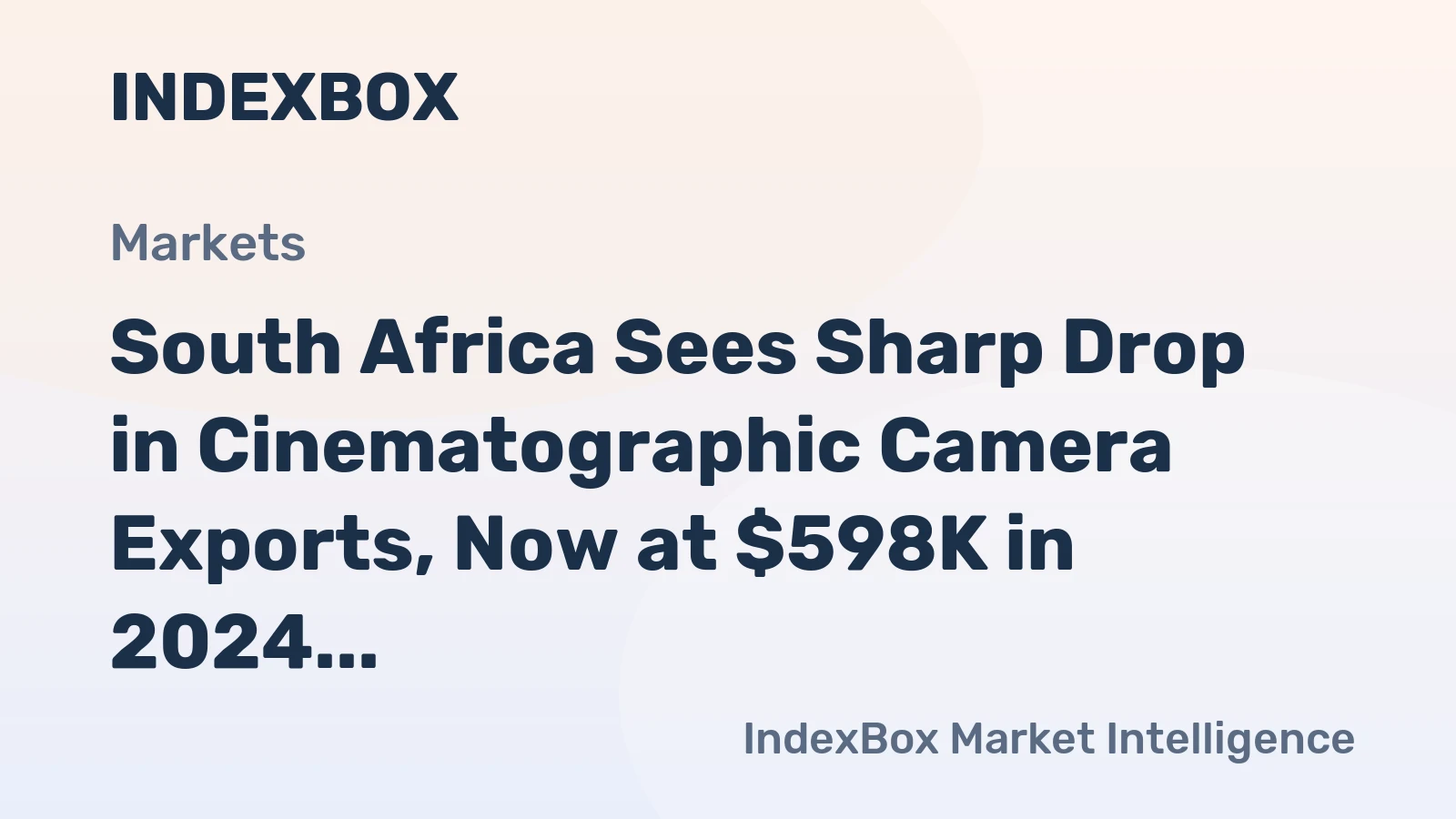South Africa Sees Sharp Drop in Cinematographic Camera Exports, Now at $598K in 2024