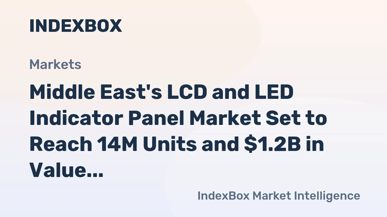 Middle East's LCD and LED Indicator Panel Market Set to Reach 14M Units and $1.2B in Value