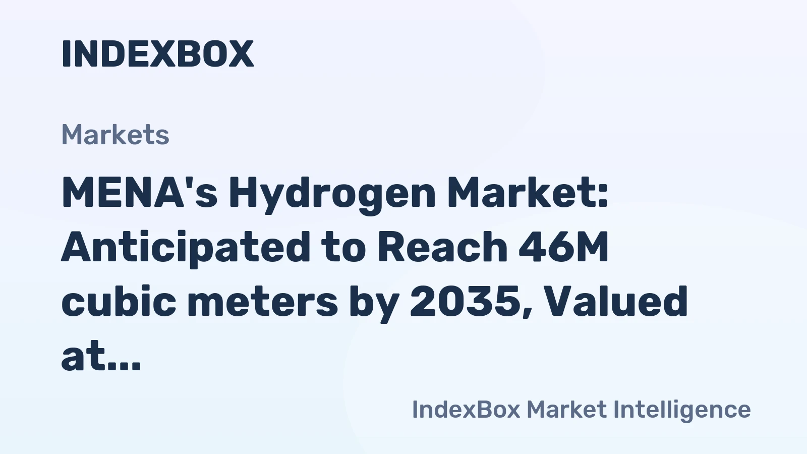 MENA's Hydrogen Market: Anticipated to Reach 46M cubic meters by 2035, Valued at $22M