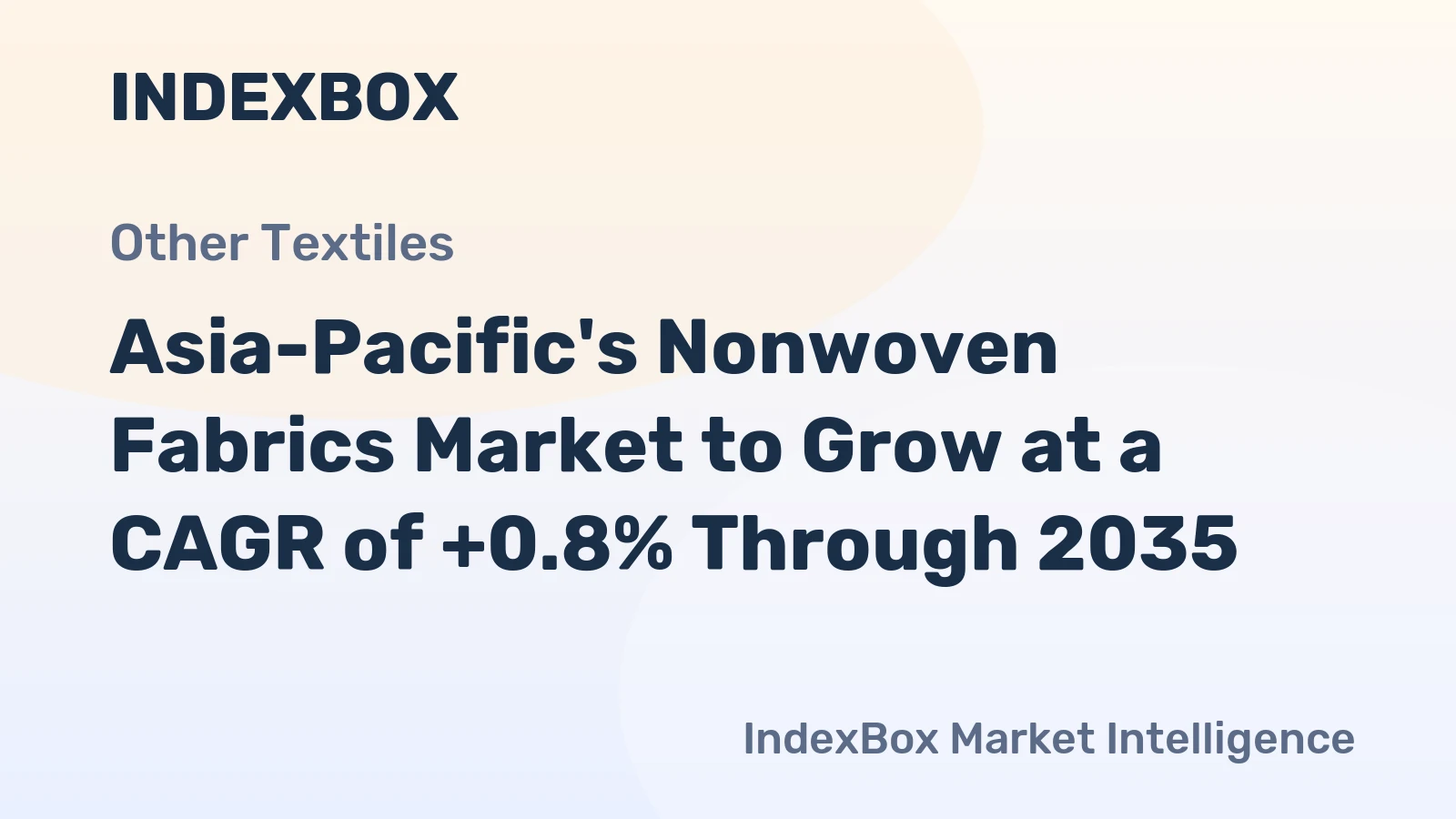 Asia-Pacific's Nonwoven Fabrics Market to Grow at a CAGR of +0.8% Through 2035