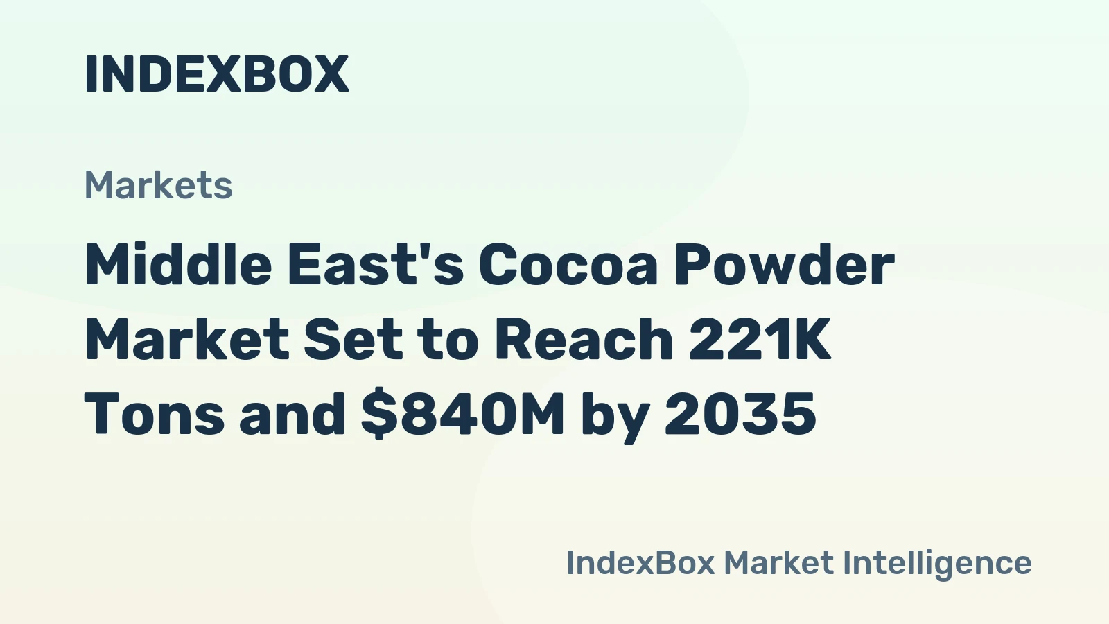 Middle East's Cocoa Powder Market Set to Reach 221K Tons and $840M by 2035