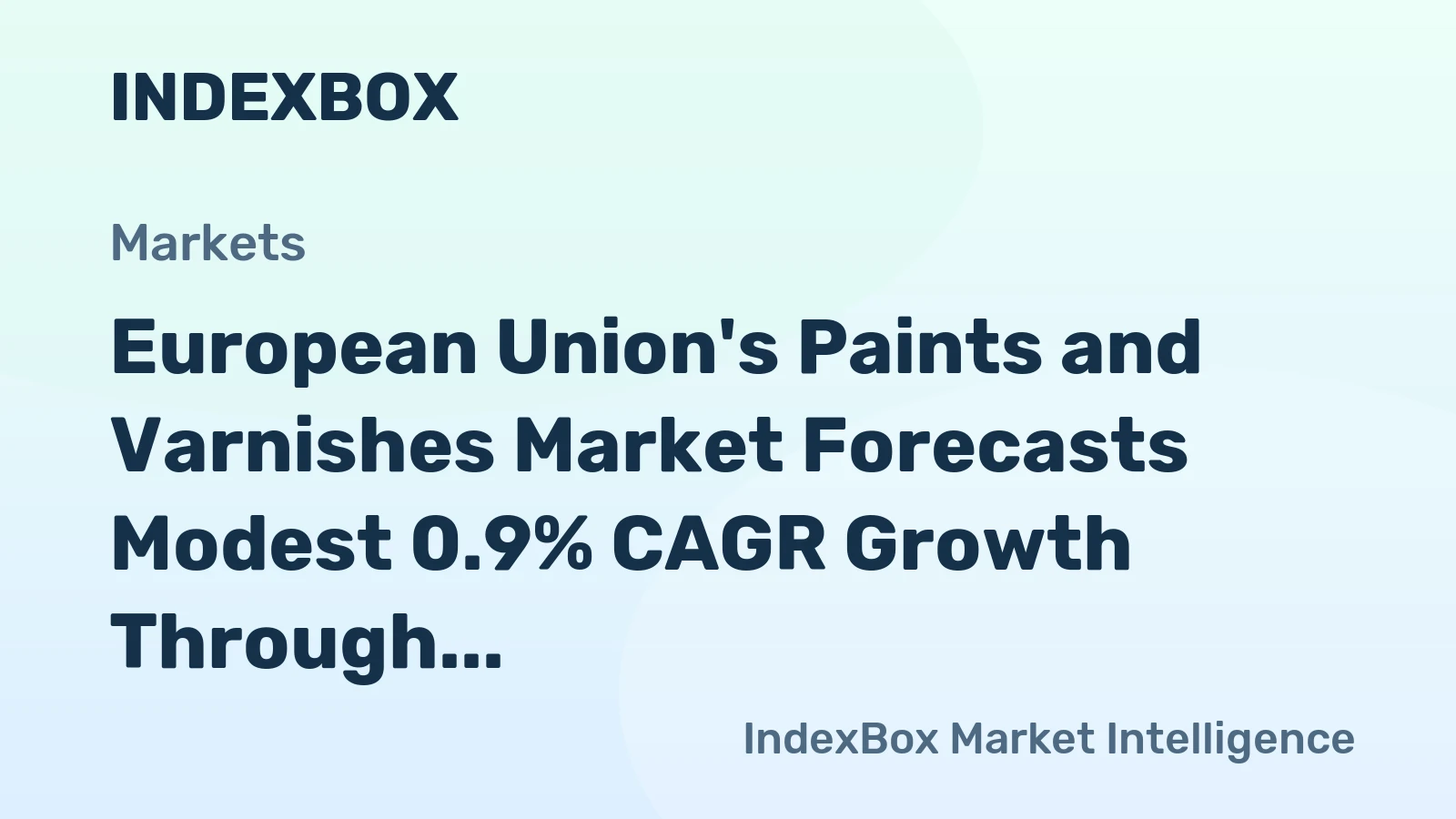 European Union's Paints and Varnishes Market Forecasts Modest 0.9% CAGR Growth Through 2035