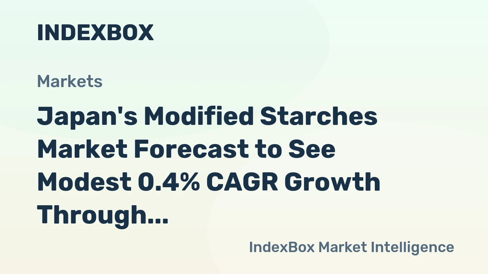 Japan's Modified Starches Market Forecast to See Modest 0.4% CAGR Growth Through 2035