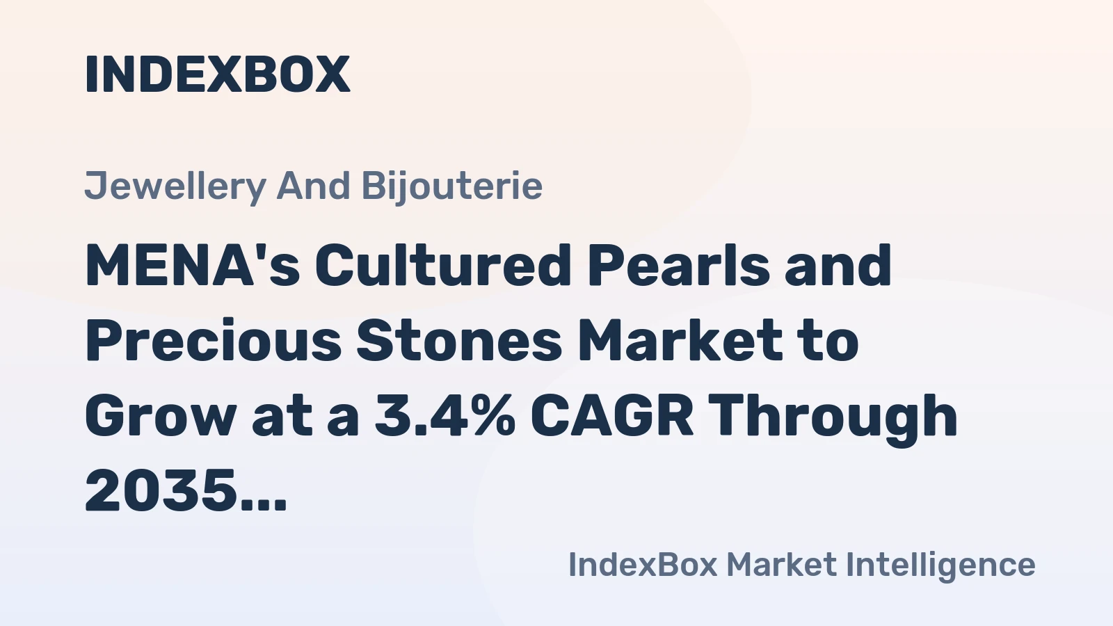 MENA's Cultured Pearls and Precious Stones Market to Grow at a 3.4% CAGR Through 2035